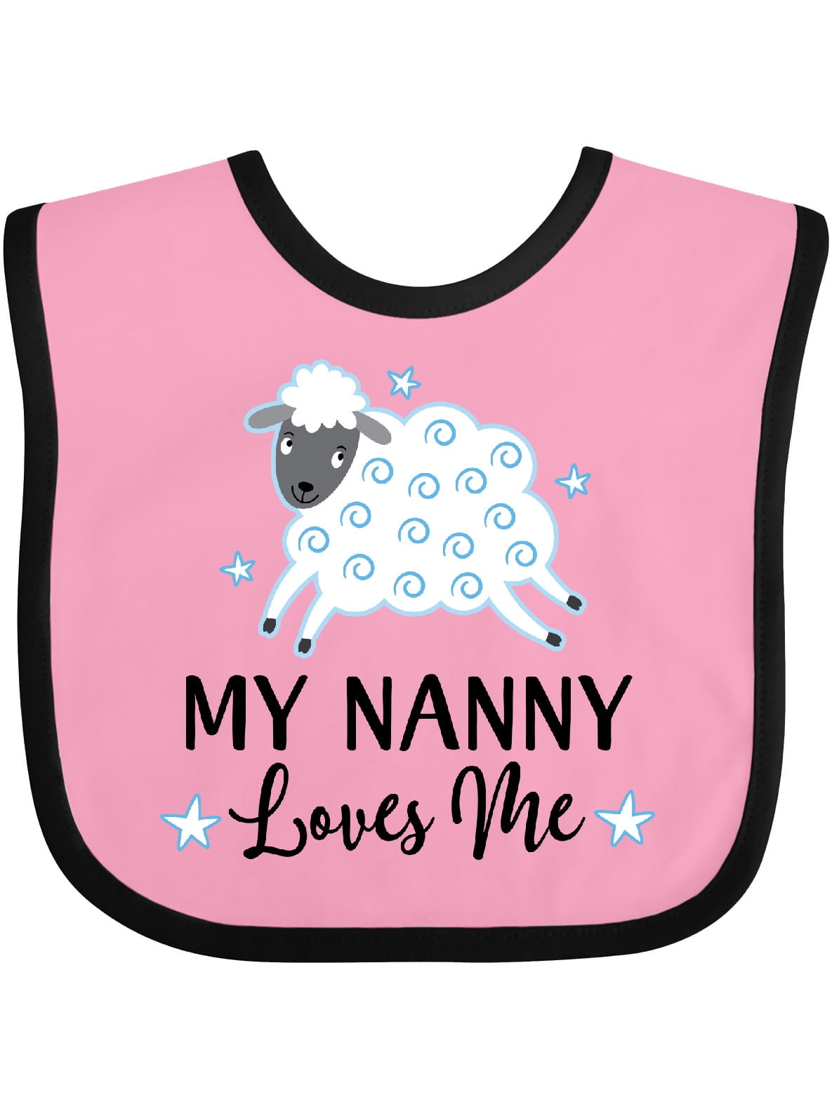 Inktastic My Nanny Loves Me Baby Lamb Boys or Girls Baby Bib - Walmart.com