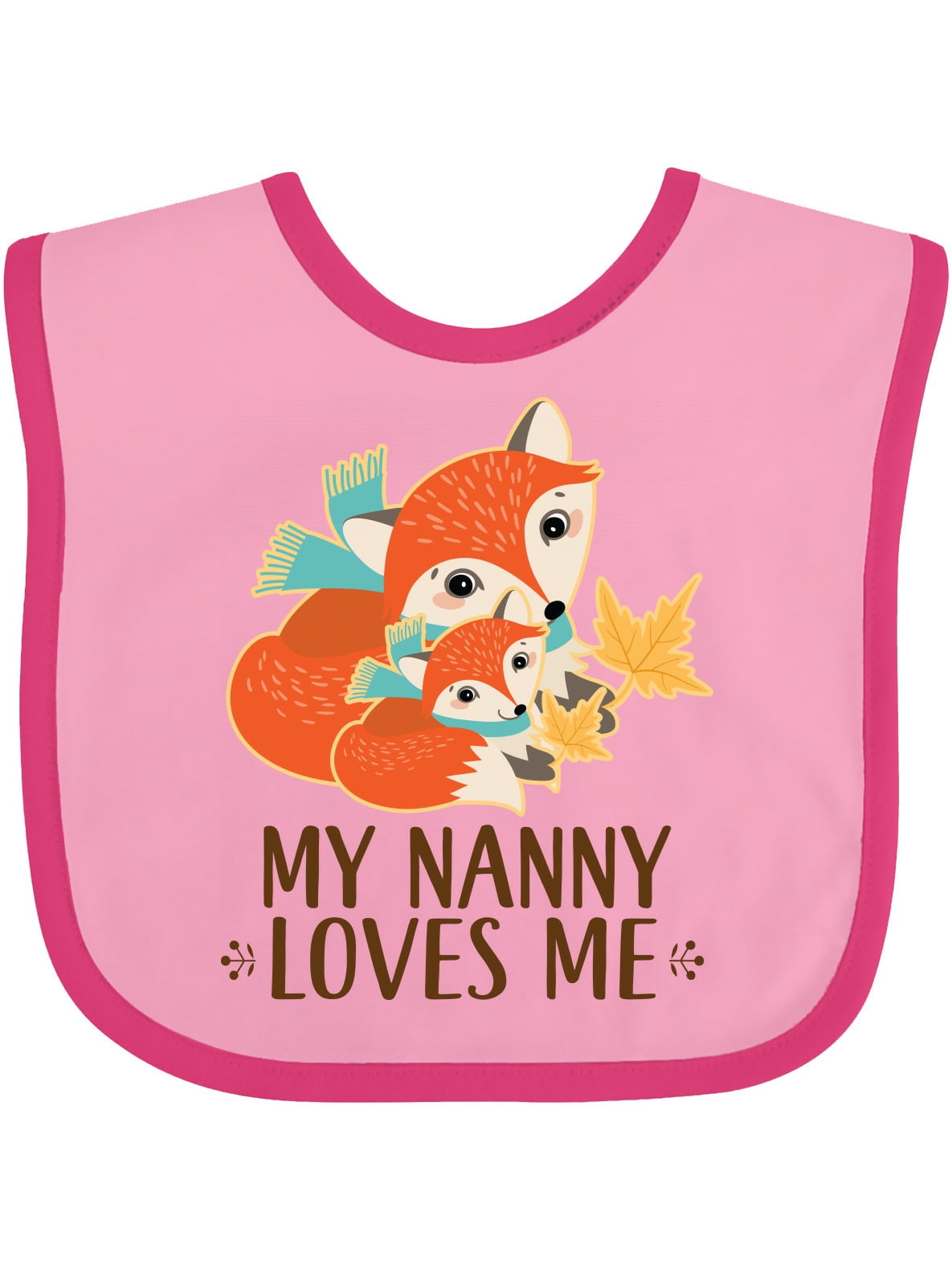 Inktastic My Nanny Loves Me Cute Fox Boys or Girls Baby Bib - Walmart.com