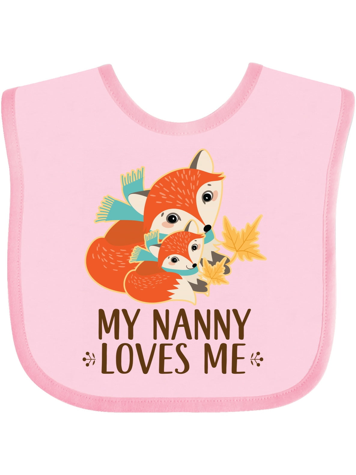 Inktastic My Nanny Loves Me Cute Fox Boys or Girls Baby Bib - Walmart.com