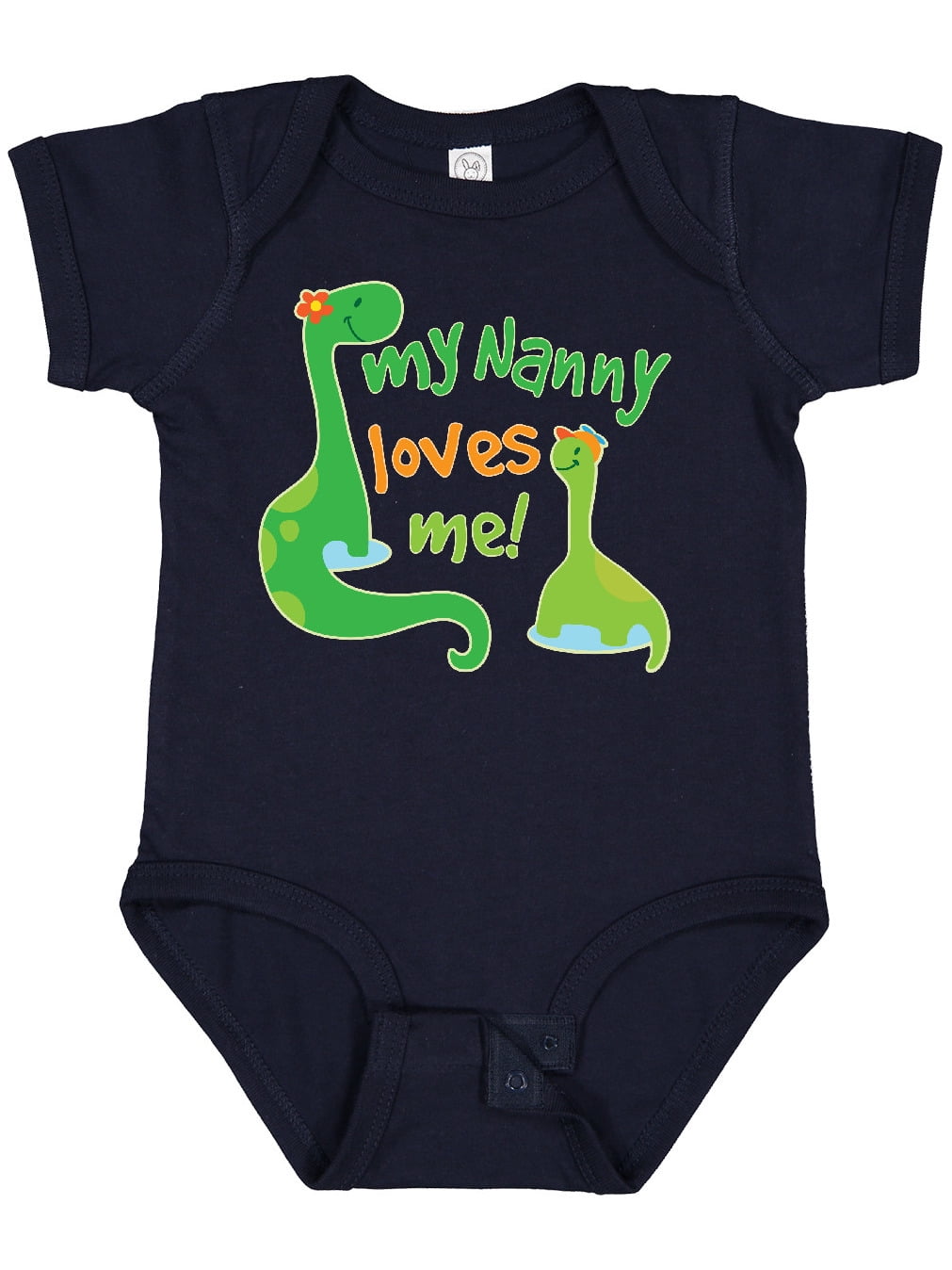Inktastic My Nanny Loves Me Grandson Dinosaur Boys Baby Bodysuit ...