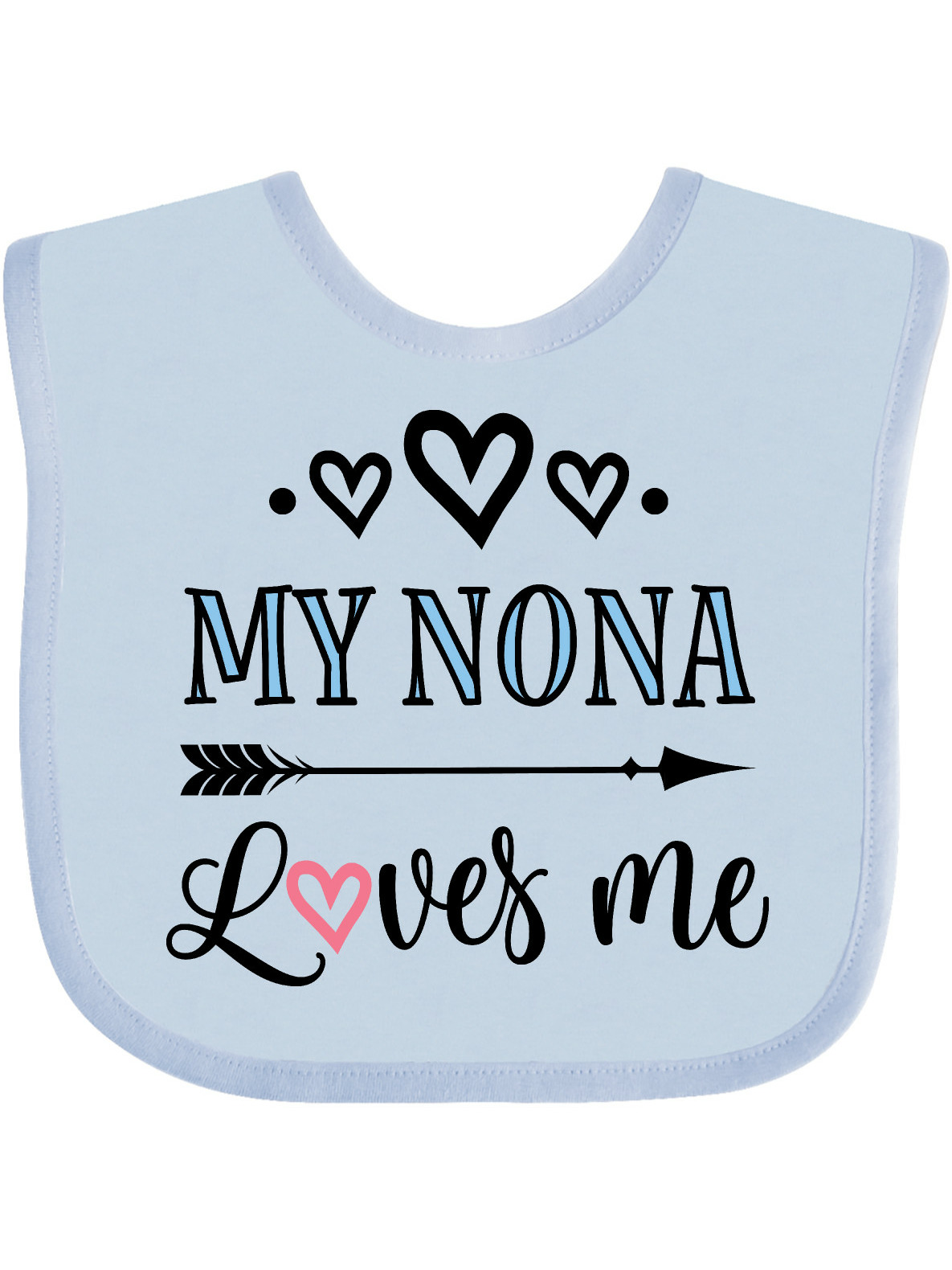 Inktastic My Nona Grandma Loves Me Girls Girls Baby Bib - Walmart.com