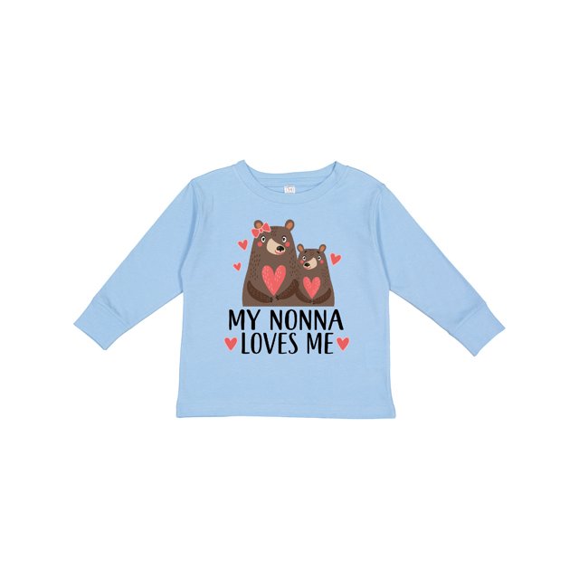 Inktastic My Nonna Loves Me Bear Boys or Girls Long Sleeve Toddler T-Shirt - Walmart.com