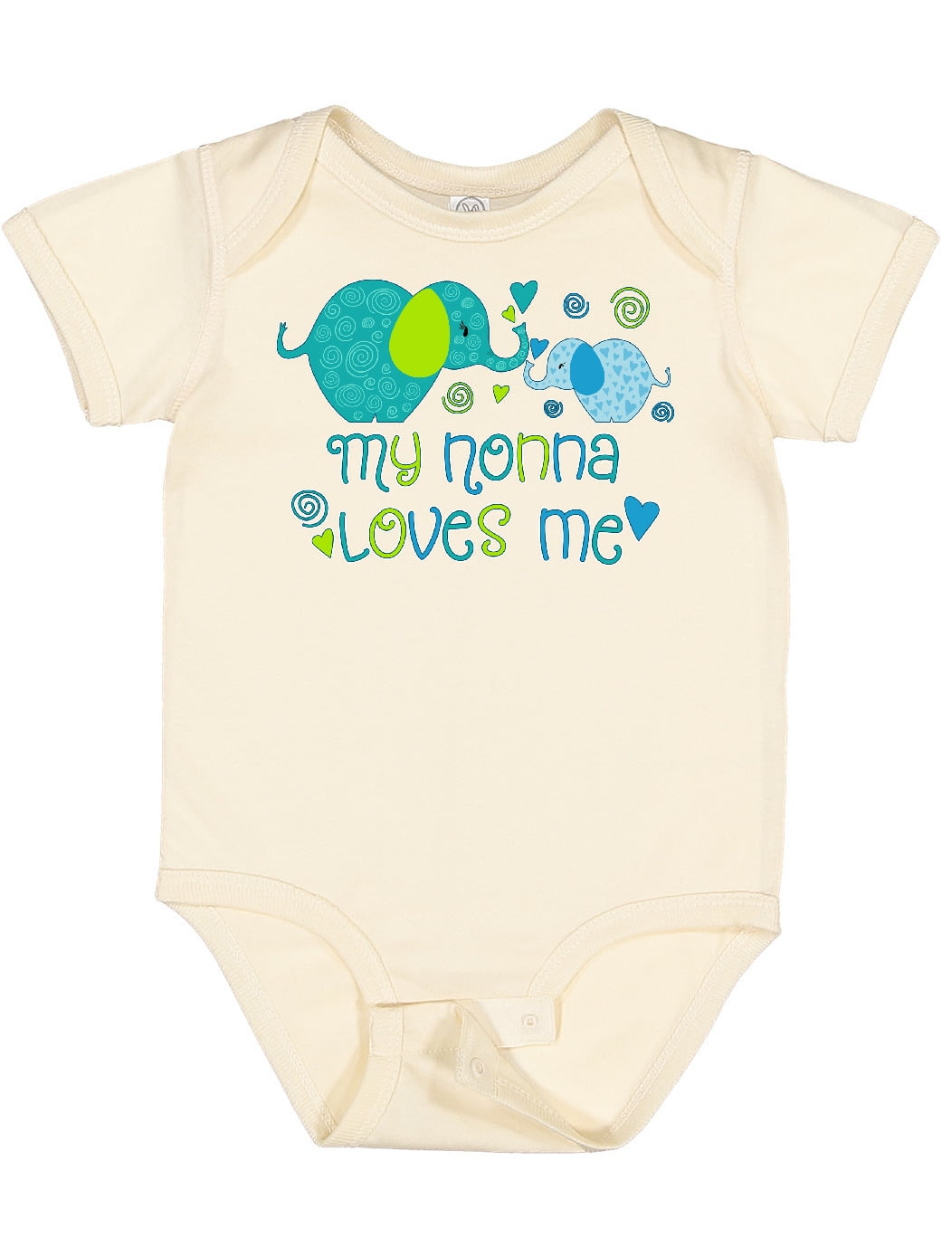 Inktastic My Nonna Loves Me- Cute Elephants Boys or Girls Baby Bodysuit - Walmart.com