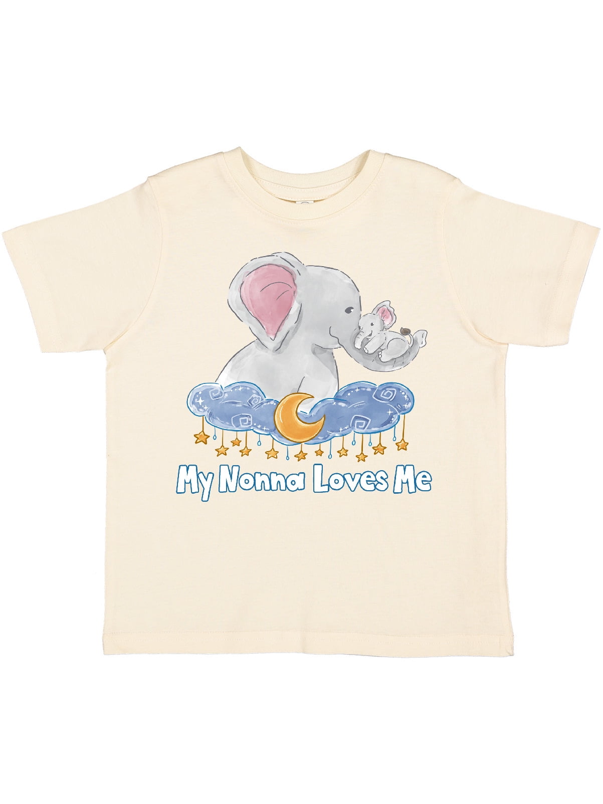 Inktastic My Nonna Loves Me Cute Elephants Clouds Moon and Stars Boys or Girls Toddler T-Shirt ...