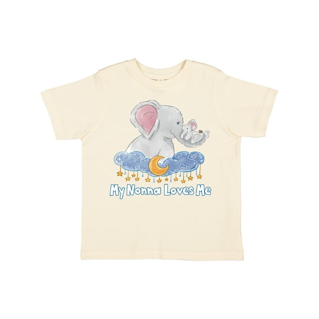 Inktastic My Nonna Loves Me Cute Elephants Clouds Moon and Stars Boys or Girls Toddler T-Shirt ...