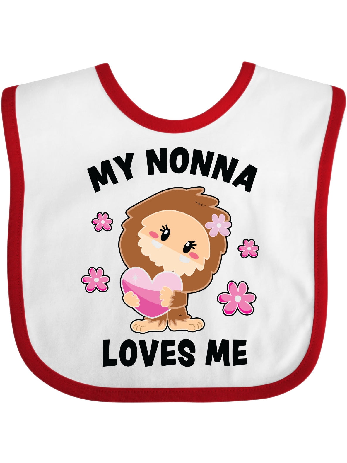 Inktastic My Nonna Loves Me with Bigfoot Girls Baby Bib - Walmart.com