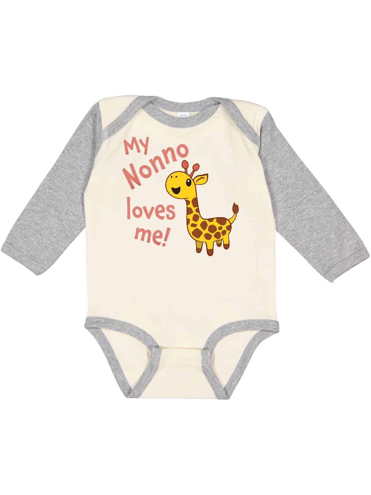 Inktastic My Nonno Loves me- cute giraffe Boys or Girls Long Sleeve Baby Bodysuit - Walmart.com