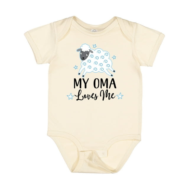 Inktastic My Oma Loves Me Baby Lamb Boys or Girls Baby Bodysuit - Walmart.com
