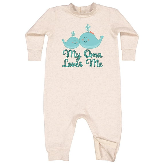 Inktastic My Oma Loves Me Fish Baby Fleece Romper - Walmart.com