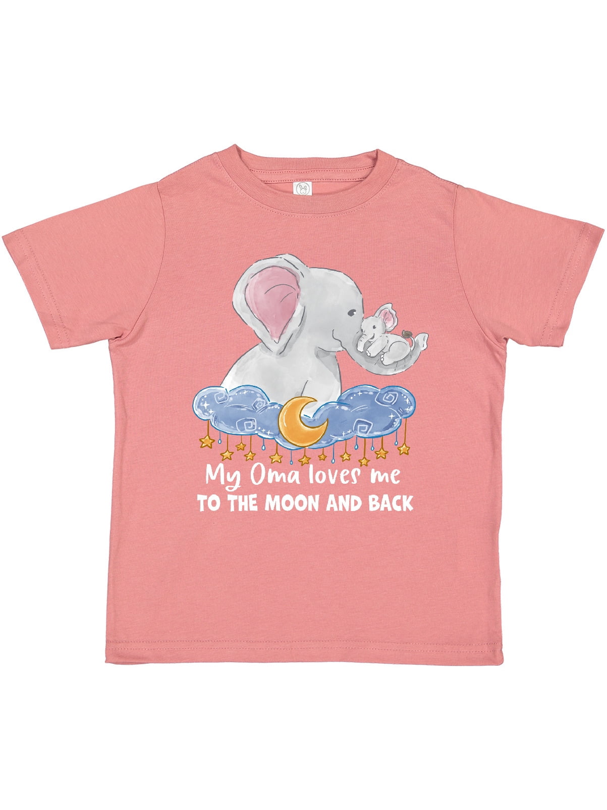 Inktastic My Oma Loves Me to the Moon and Back Elephant Family Boys or Girls Toddler T-Shirt ...