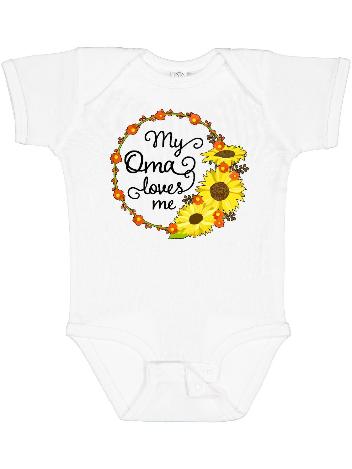 Inktastic My Oma Loves Me with Sunflower Wreath Boys or Girls Baby Bodysuit - Walmart.com