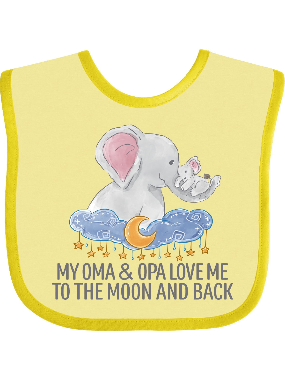 Inktastic My Oma and Opa Love Me to the Moon and Back Elephants Boys or Girls Baby Bib - Walmart.com