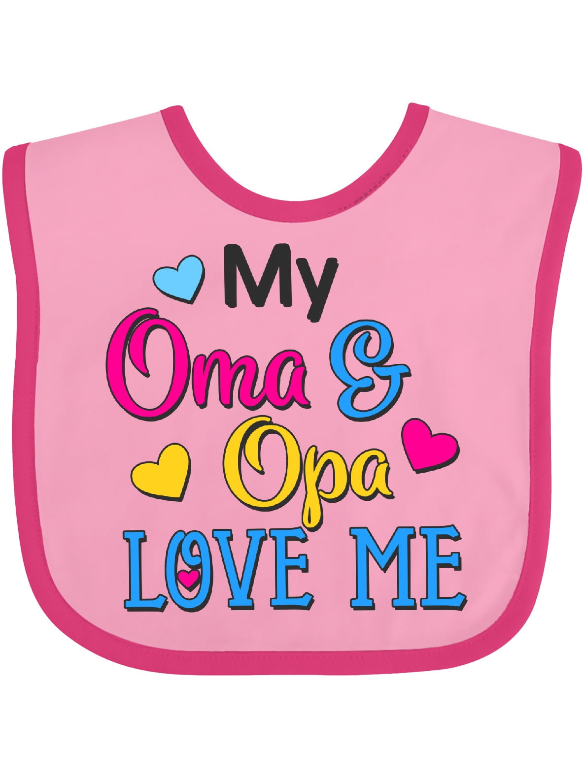 Inktastic My Oma and Opa Love Me with Hearts Boys or Girls Baby Bib - Walmart.com