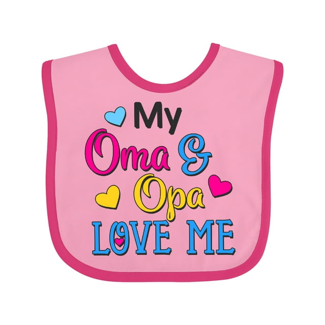 Inktastic My Oma and Opa Love Me with Hearts Boys or Girls Baby Bib - Walmart.com
