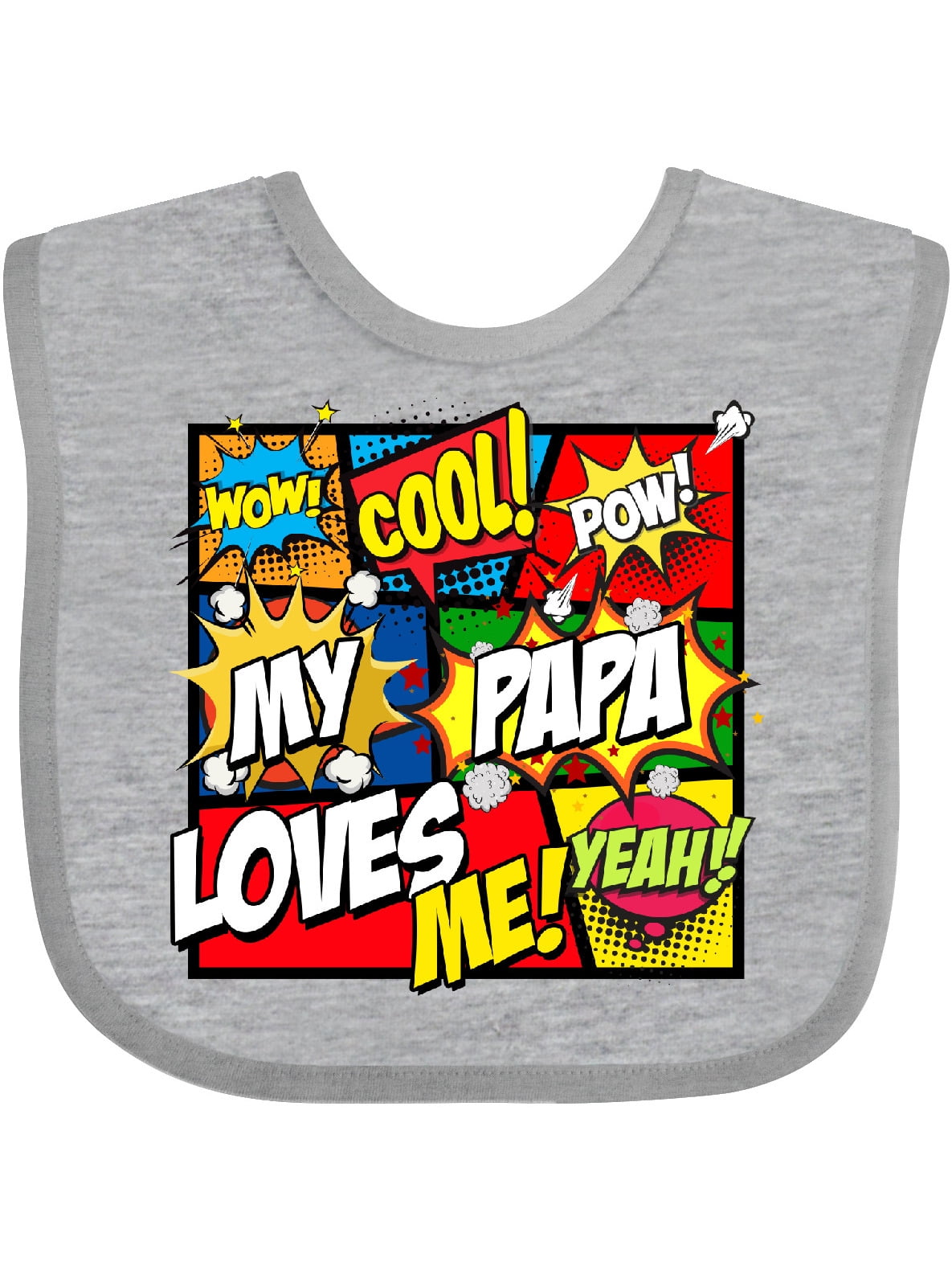 Inktastic My Papa Loves Me Superhero Boys or Girls Baby Bib - Walmart.com