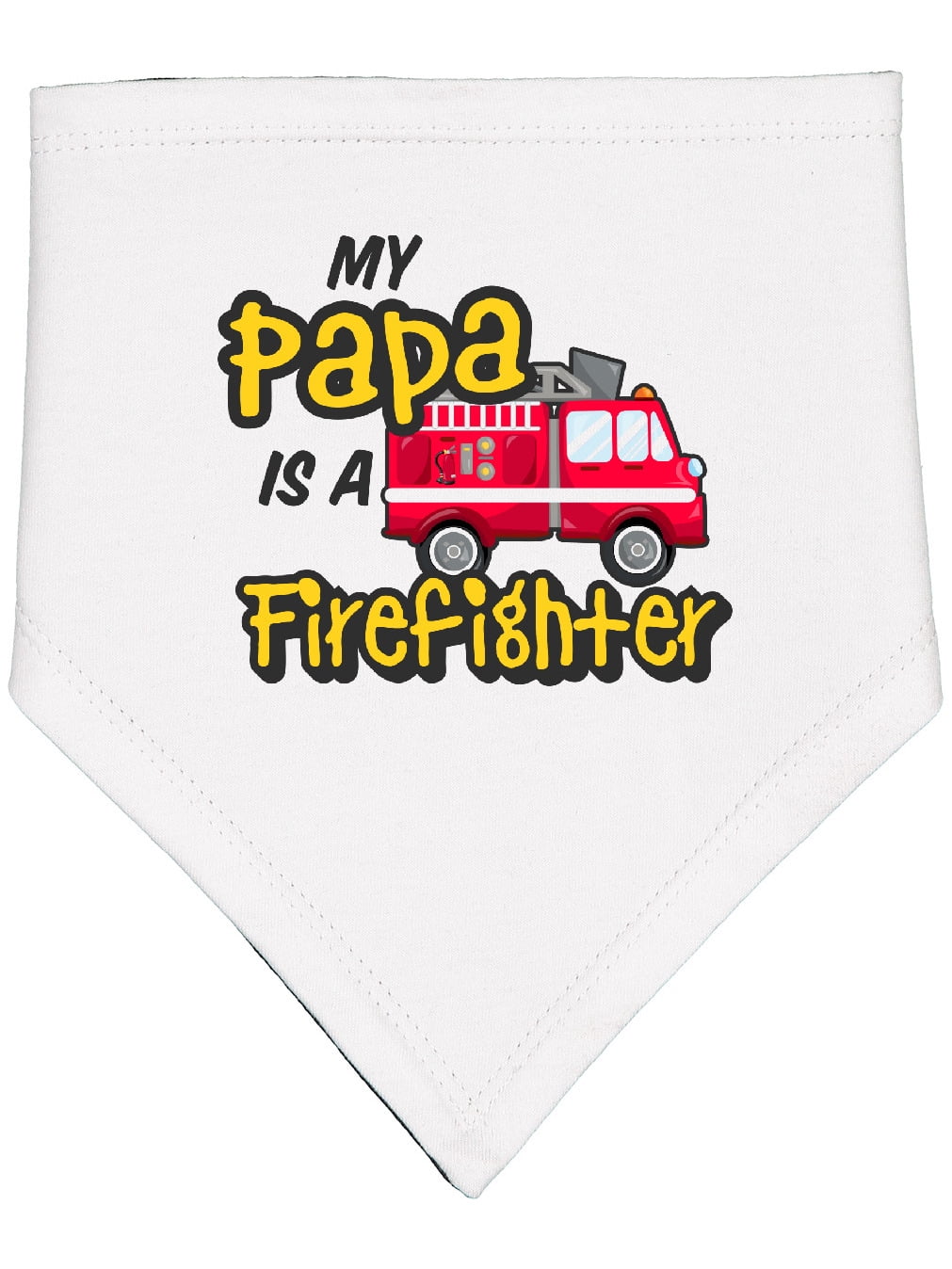 Inktastic My Papa is a Firefighter with Fire Truck Baby Bandana Bib ...