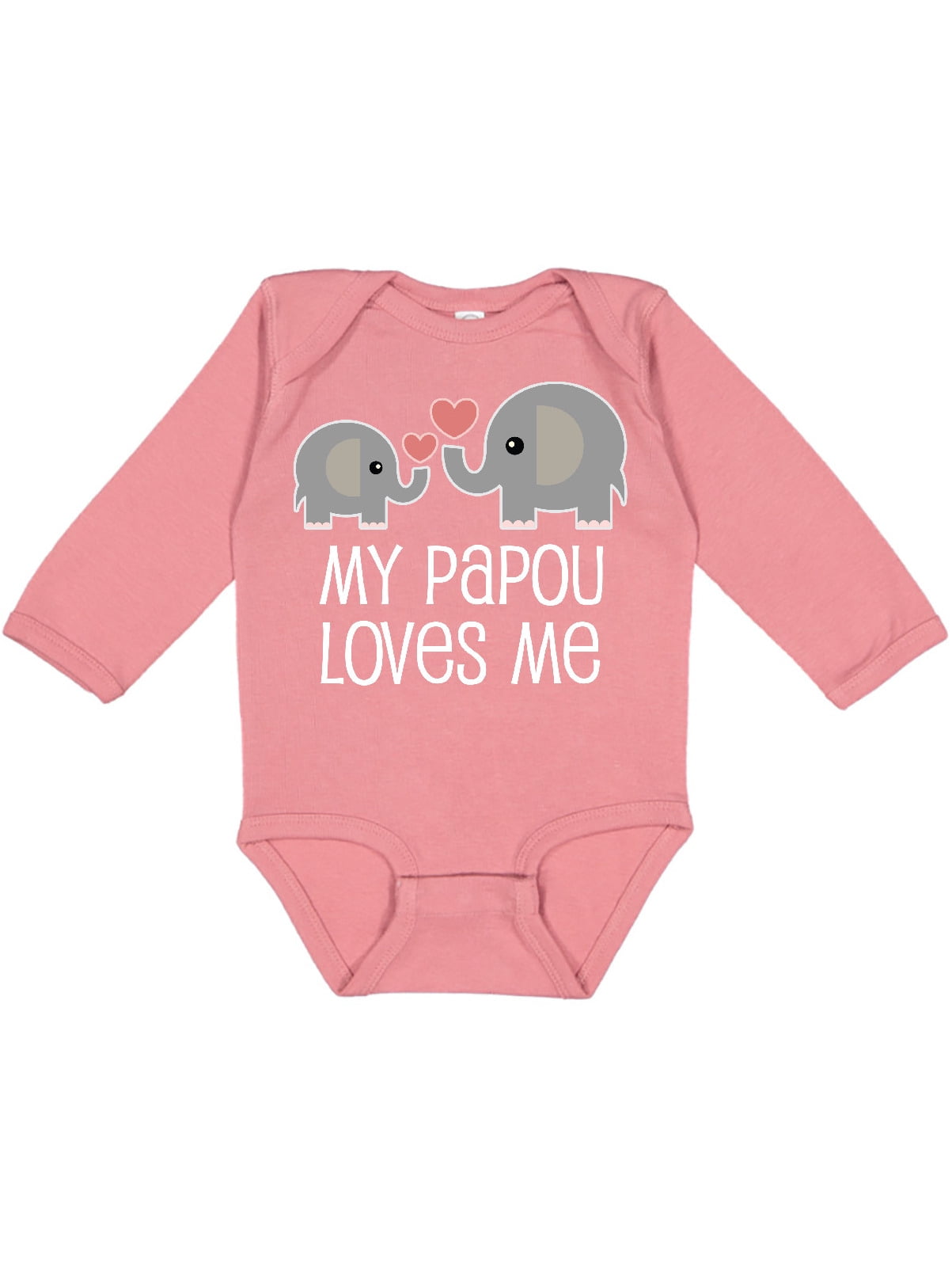 Inktastic My Papou Grandpa Loves Me Boys or Girls Long Sleeve Baby ...