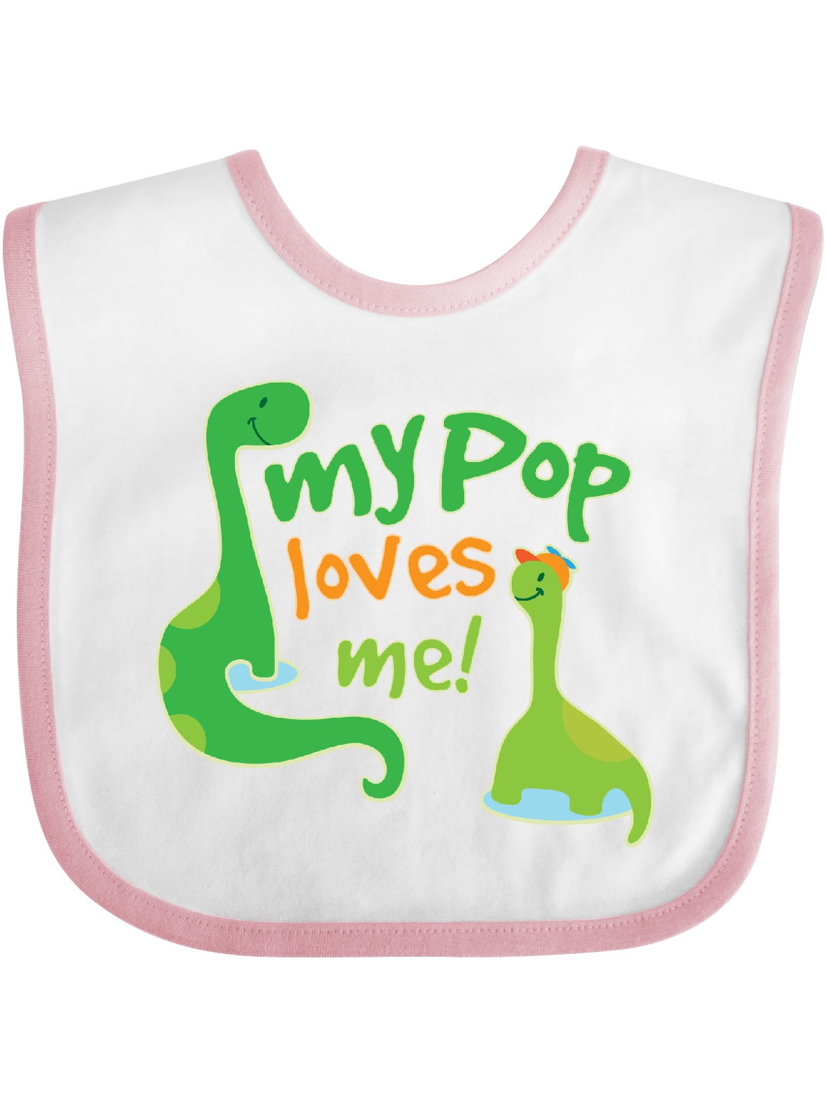 Inktastic My Pop Loves Me Dinosaur Boys Baby Bib - Walmart.com