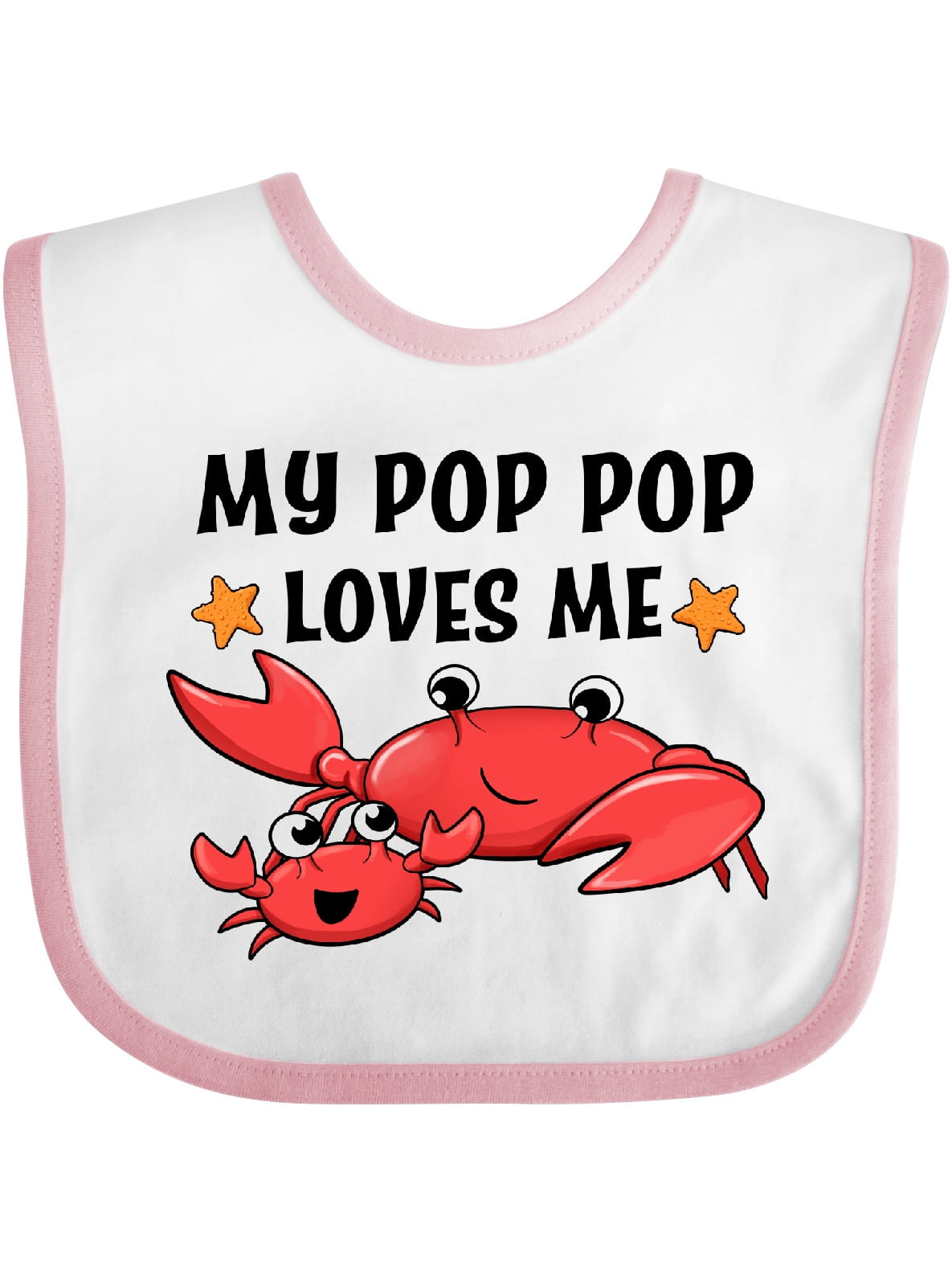 Inktastic My Pop Pop Loves Me- Cute Crab Family Boys or Girls Baby Bib - Walmart.com