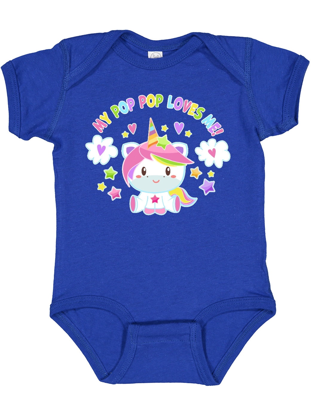 Inktastic My Pop Pop Loves Me with Cute Rainbow Unicorn Boys or Girls Baby Bodysuit - Walmart.com