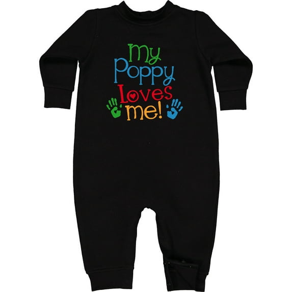 Inktastic My Poppy Loves Me Baby Fleece Romper - Walmart.com