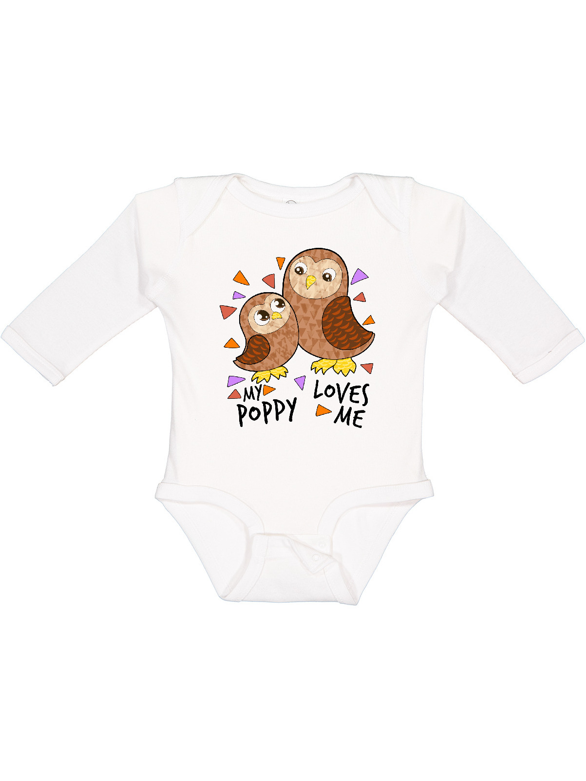 Inktastic My Poppy Loves Me- cute owl family Boys or Girls Long Sleeve Baby Bodysuit - Walmart.com
