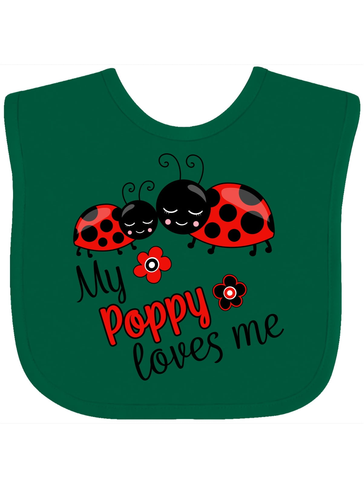 Inktastic My Poppy Loves Me with Cute Ladybugs Boys or Girls Baby Bib - Walmart.com