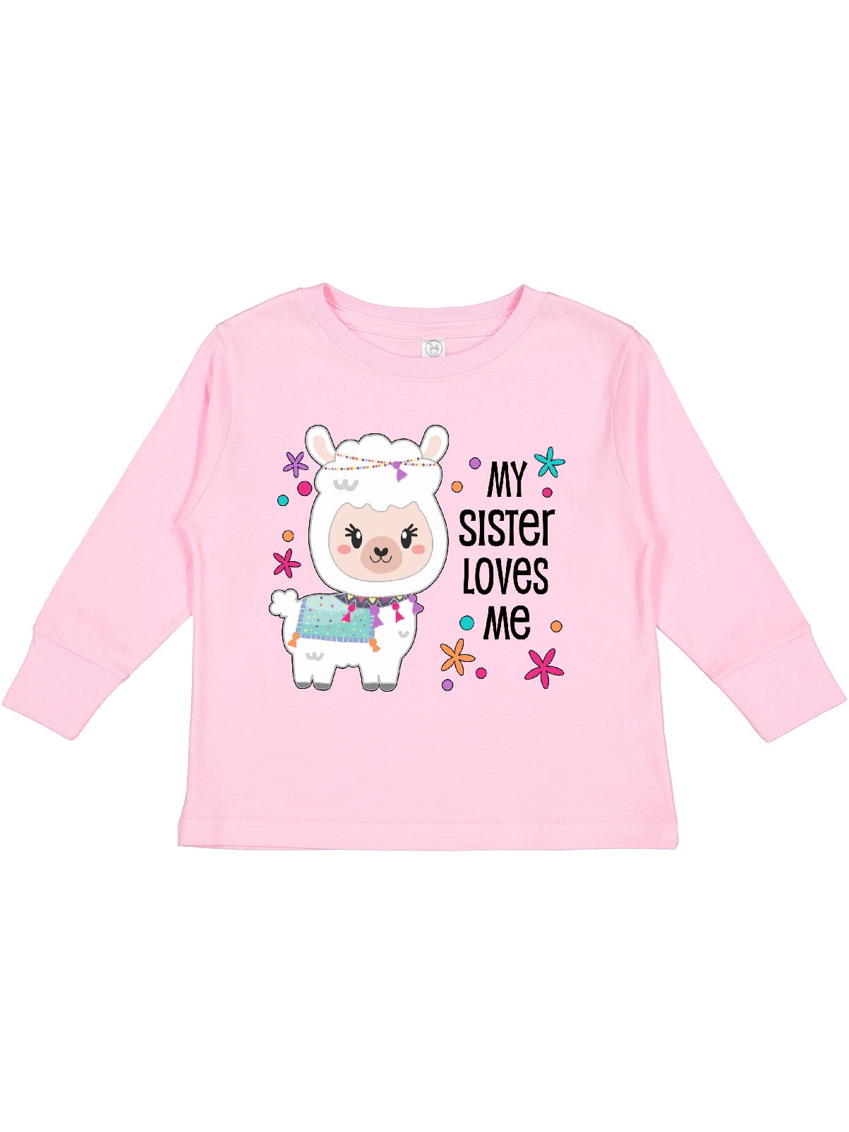 Inktastic My Sister Loves Me- Cute and Happy Llama Boys or Girls Long ...