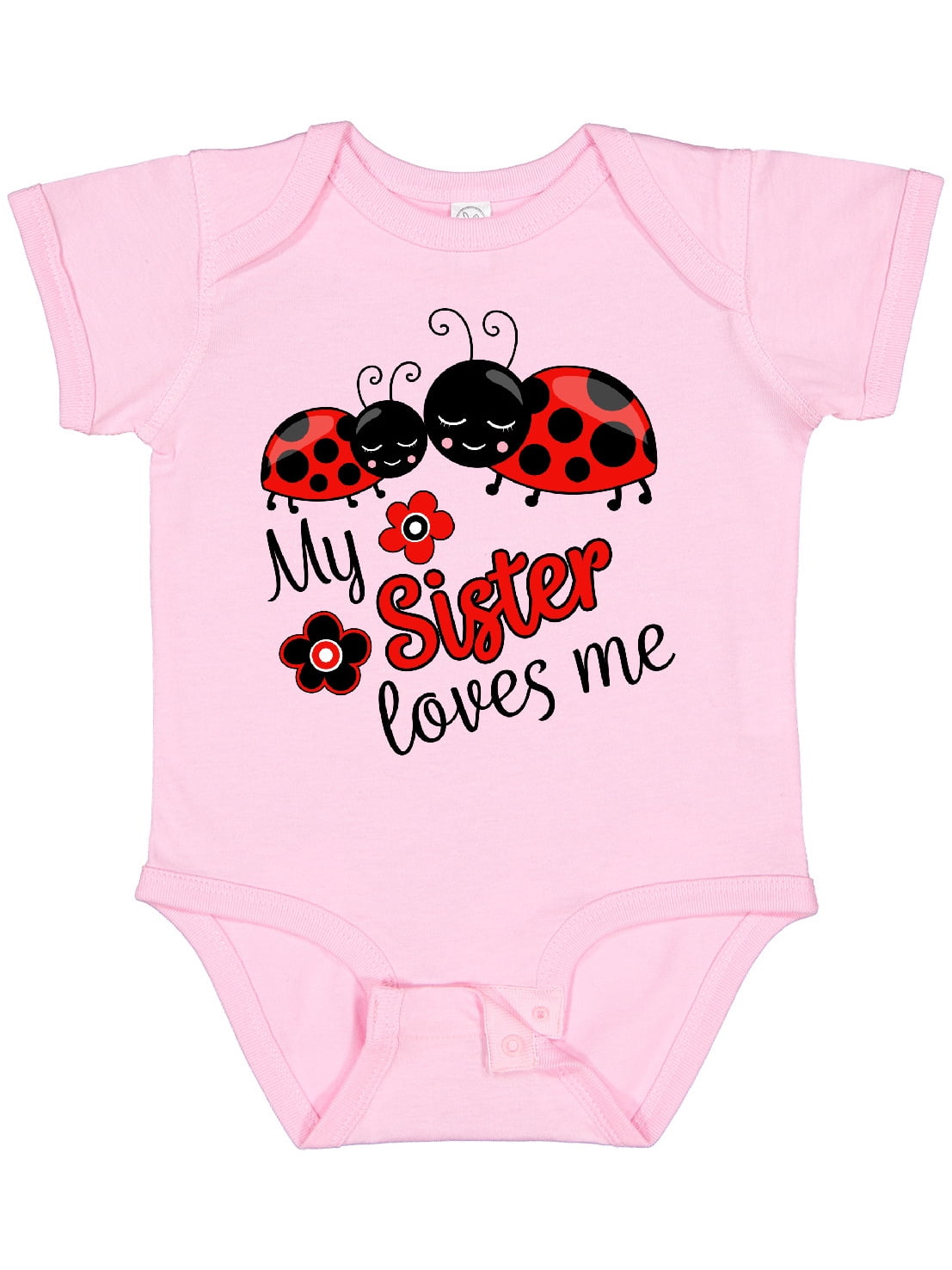 Inktastic My Sister Loves Me with Cute Ladybugs Boys or Girls Baby Bodysuit - Walmart.com