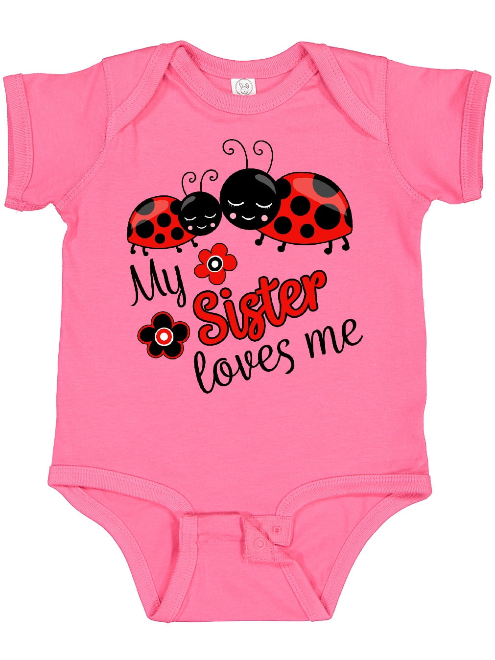 Inktastic My Sister Loves Me with Cute Ladybugs Boys or Girls Baby Bodysuit - Walmart.com