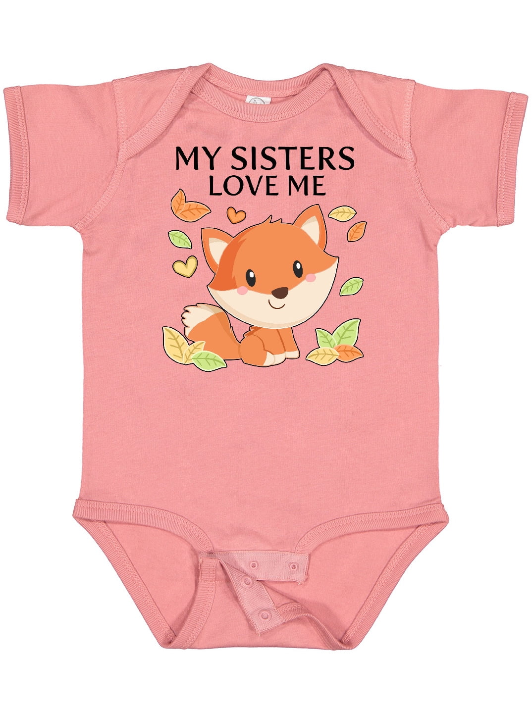 Inktastic My Sisters Love Me- little fox Boys or Girls Baby Bodysuit - Walmart.com