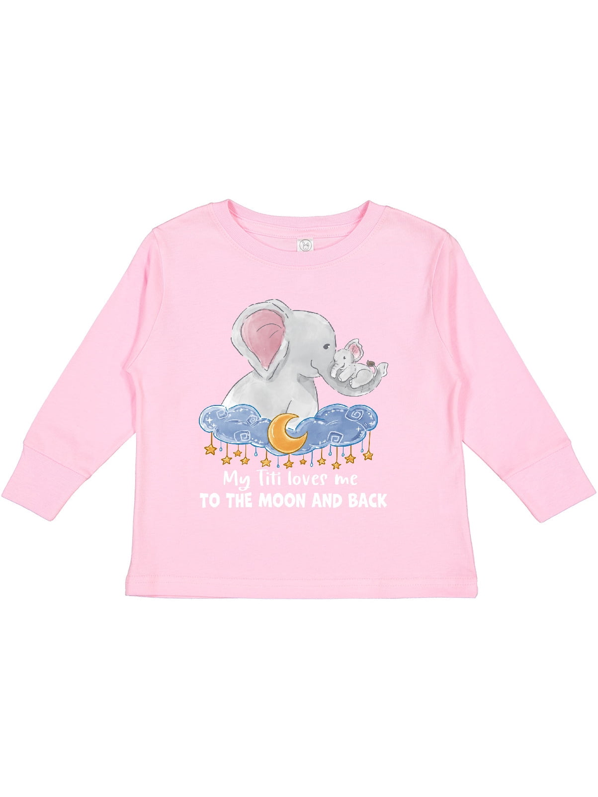Inktastic My Titi Loves Me to the Moon and Back Elephant Family Boys or Girls Long Sleeve ...
