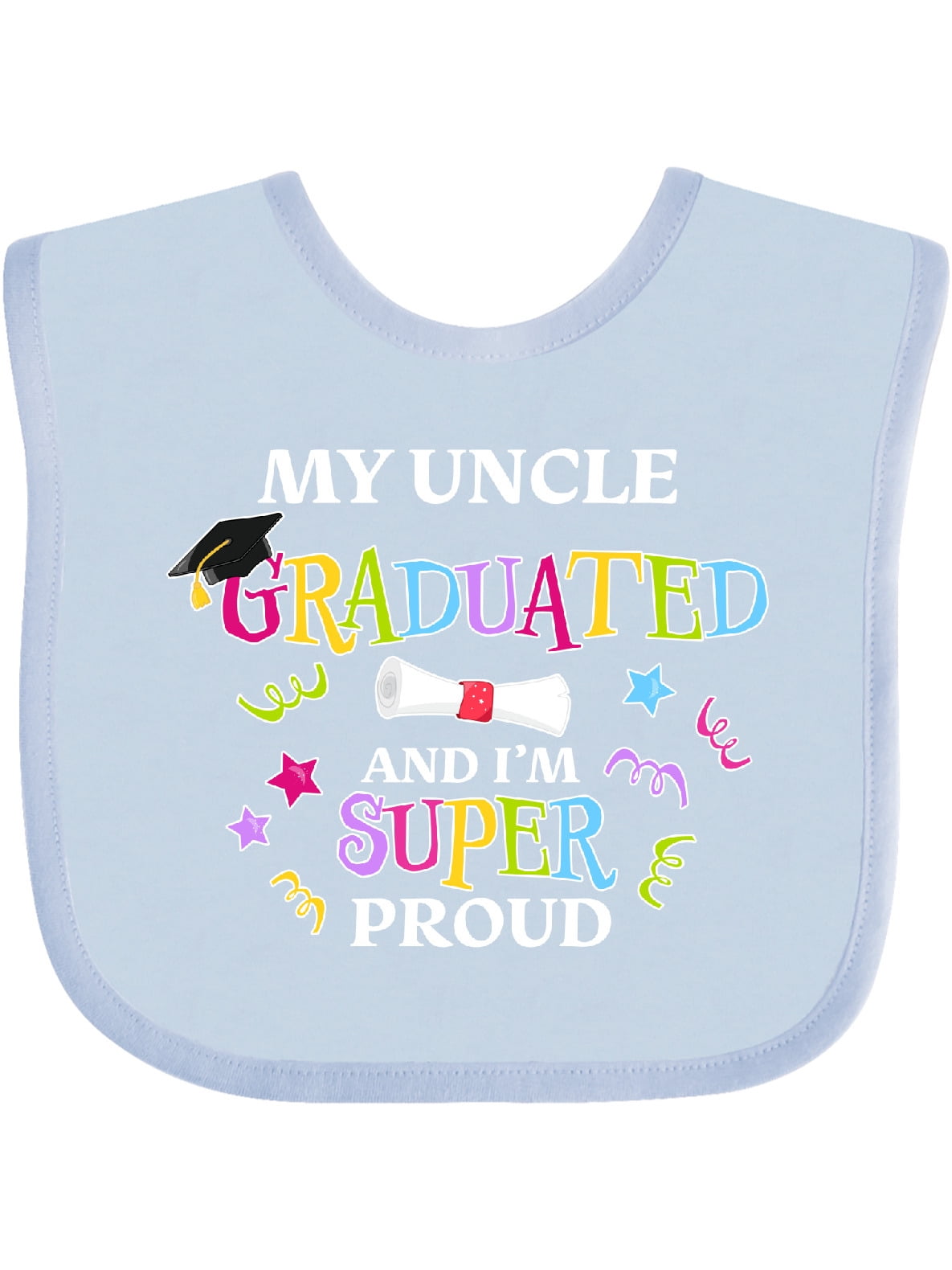 Inktastic My Uncle Graduated and I'm Super Proud Boys or Girls Baby Bib ...