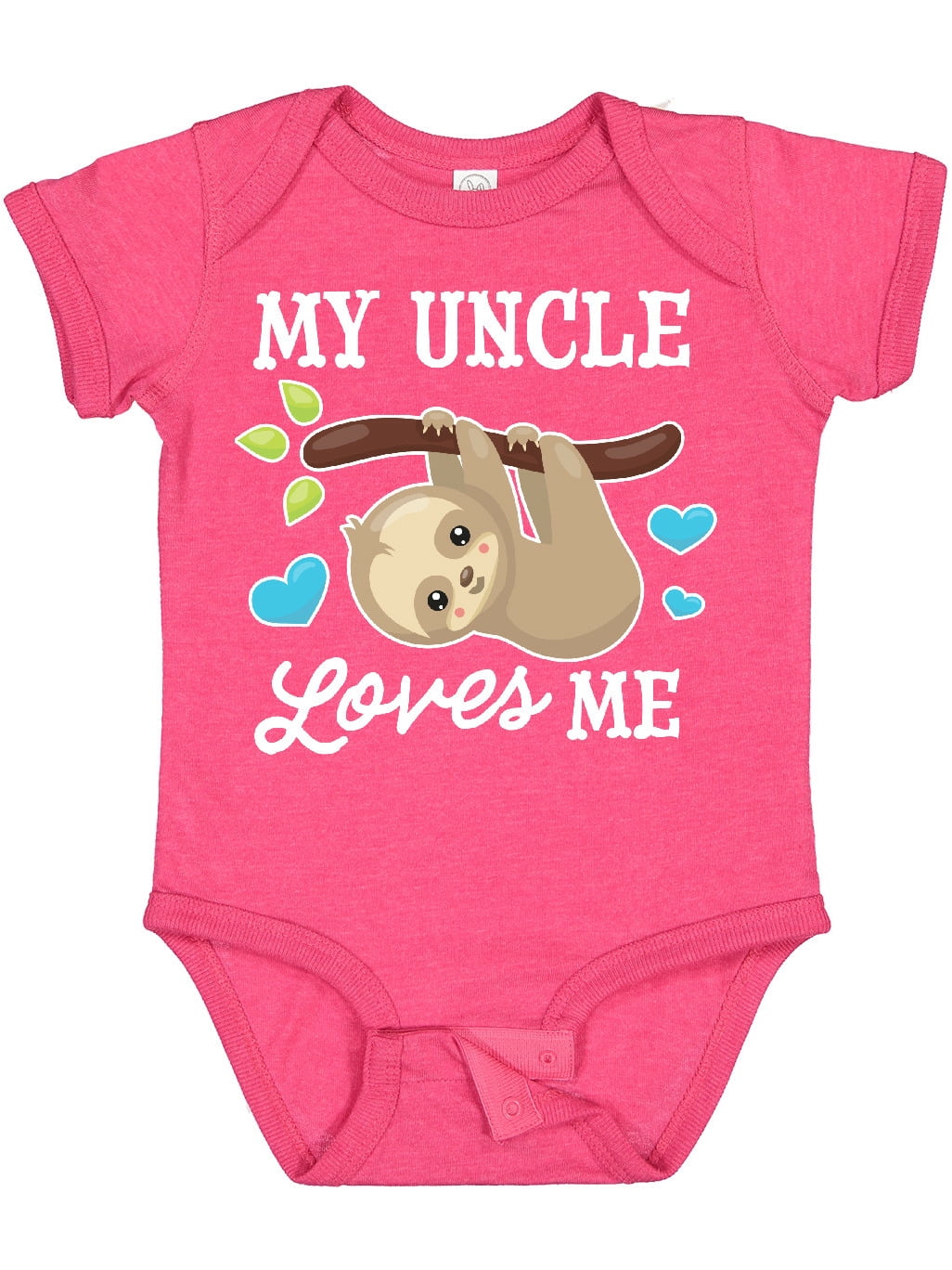 Inktastic My Uncle Loves Me with Sloth and Hearts Boys or Girls Baby Bodysuit - Walmart.com