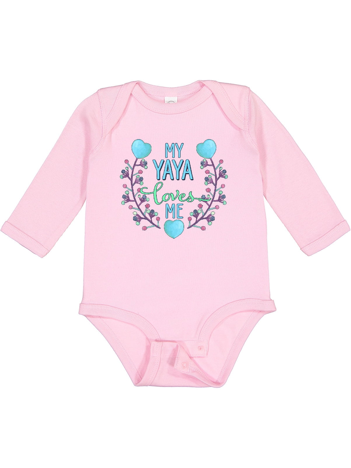 Inktastic My Yaya Loves Me with Hearts and Flowers Boys or Girls Long ...