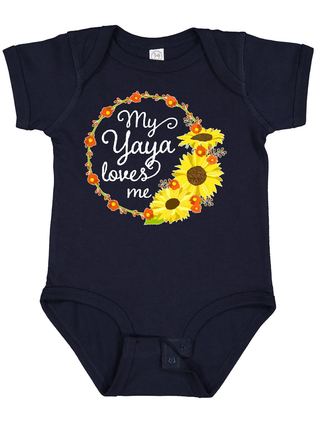 Inktastic My Yaya Loves Me with Sunflower Wreath Boys or Girls Baby Bodysuit - Walmart.com