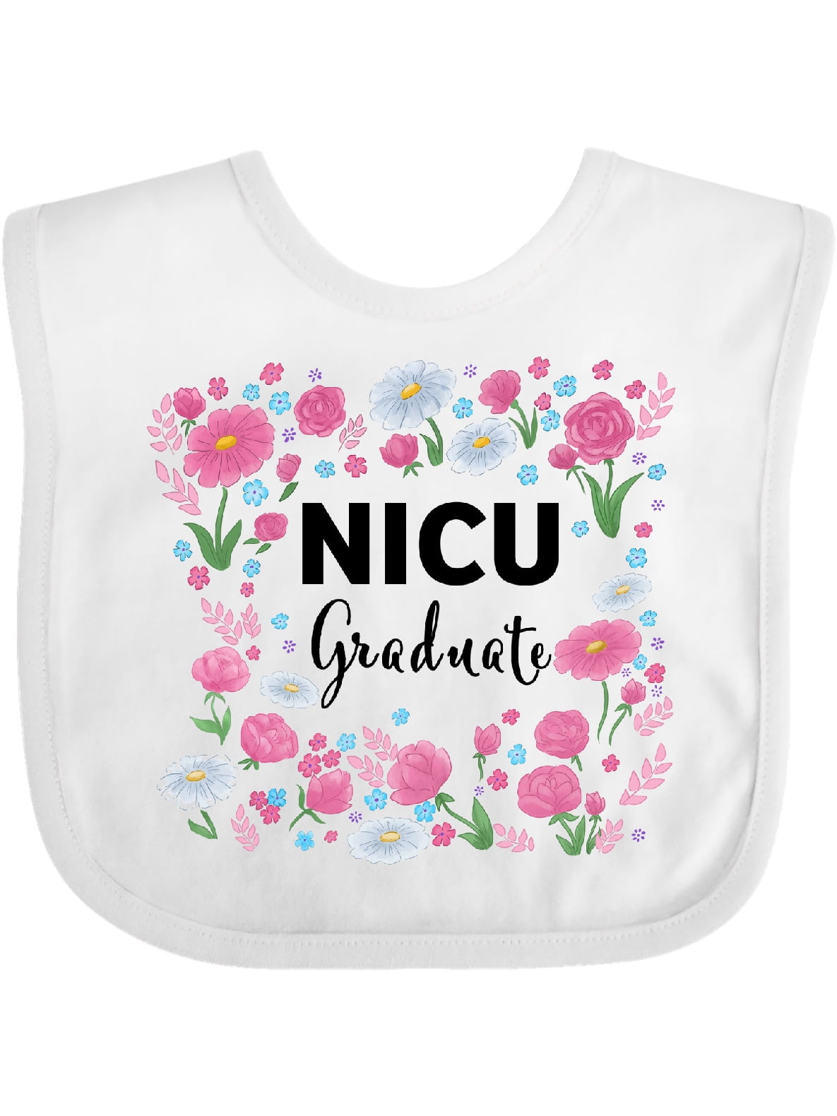 Inktastic NICU Graduate-Flowers Boys or Girls Baby Bib - Walmart.com