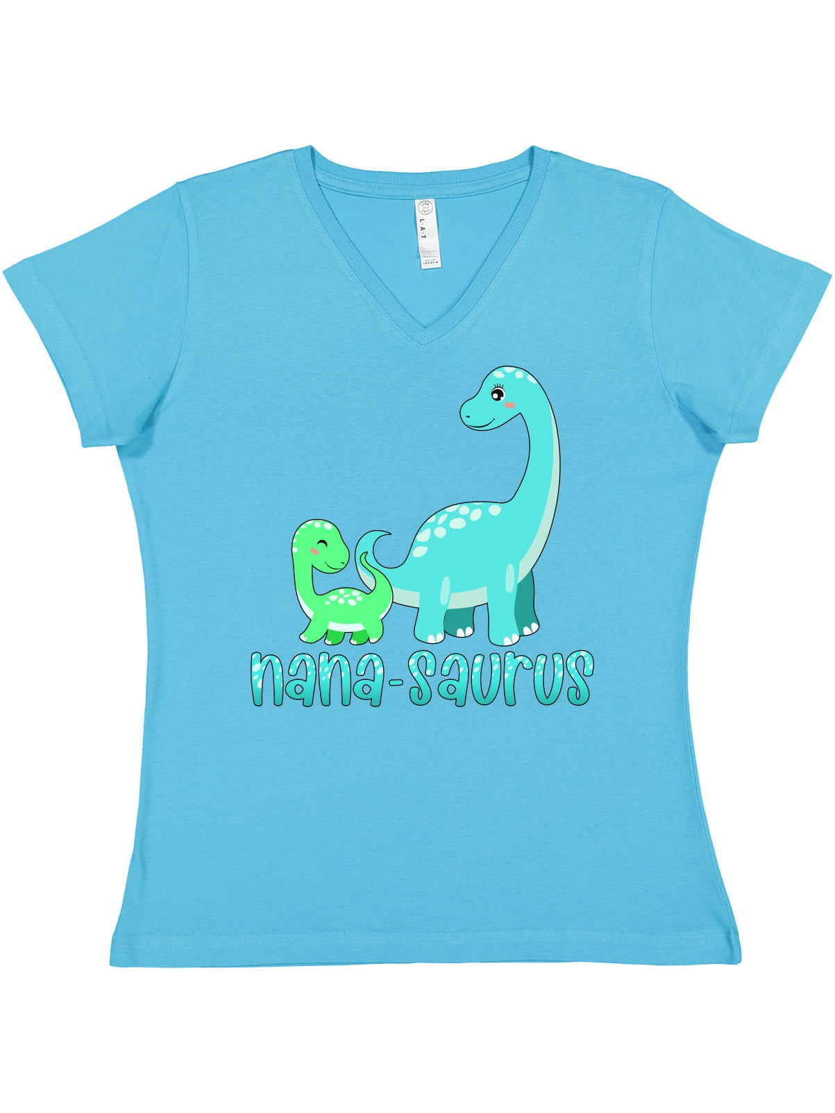 Inktastic Nana-Saurus Cute Brontosaurus Family Women's V-Neck T-Shirt ...
