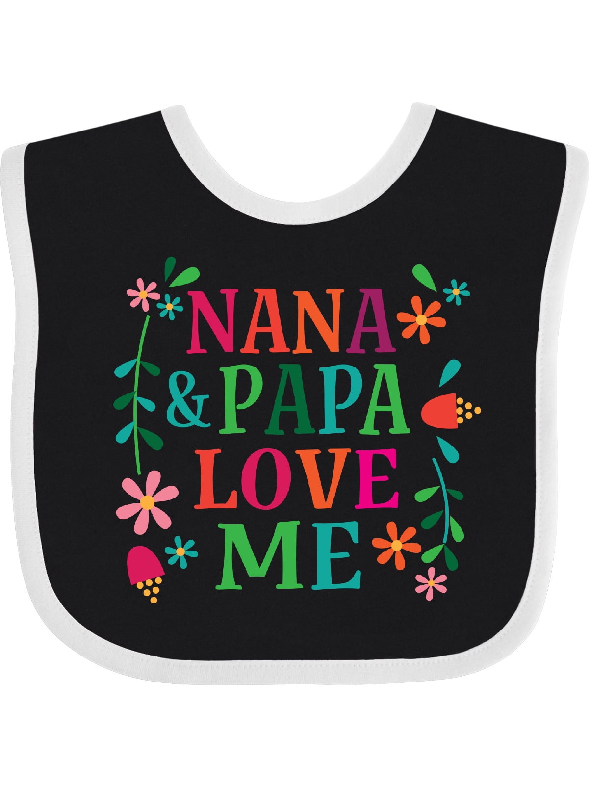 Inktastic Nana and Papa Love Me Girls Baby Bib - Walmart.com