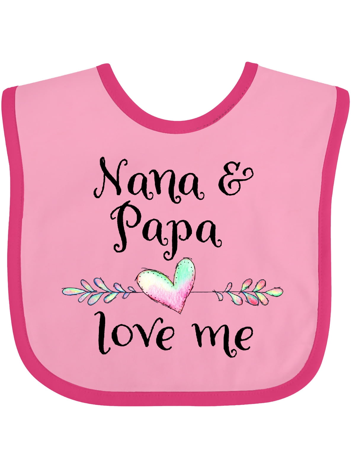 Inktastic Nana and Papa Love Me- Heart Grandchild Boys or Girls Baby Bib - Walmart.com
