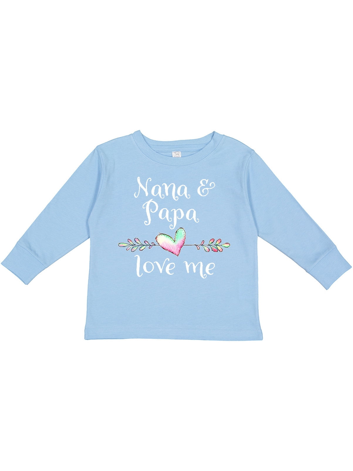 Inktastic Nana and Papa Love Me- Heart Grandchild Boys or Girls Long Sleeve Toddler T-Shirt ...