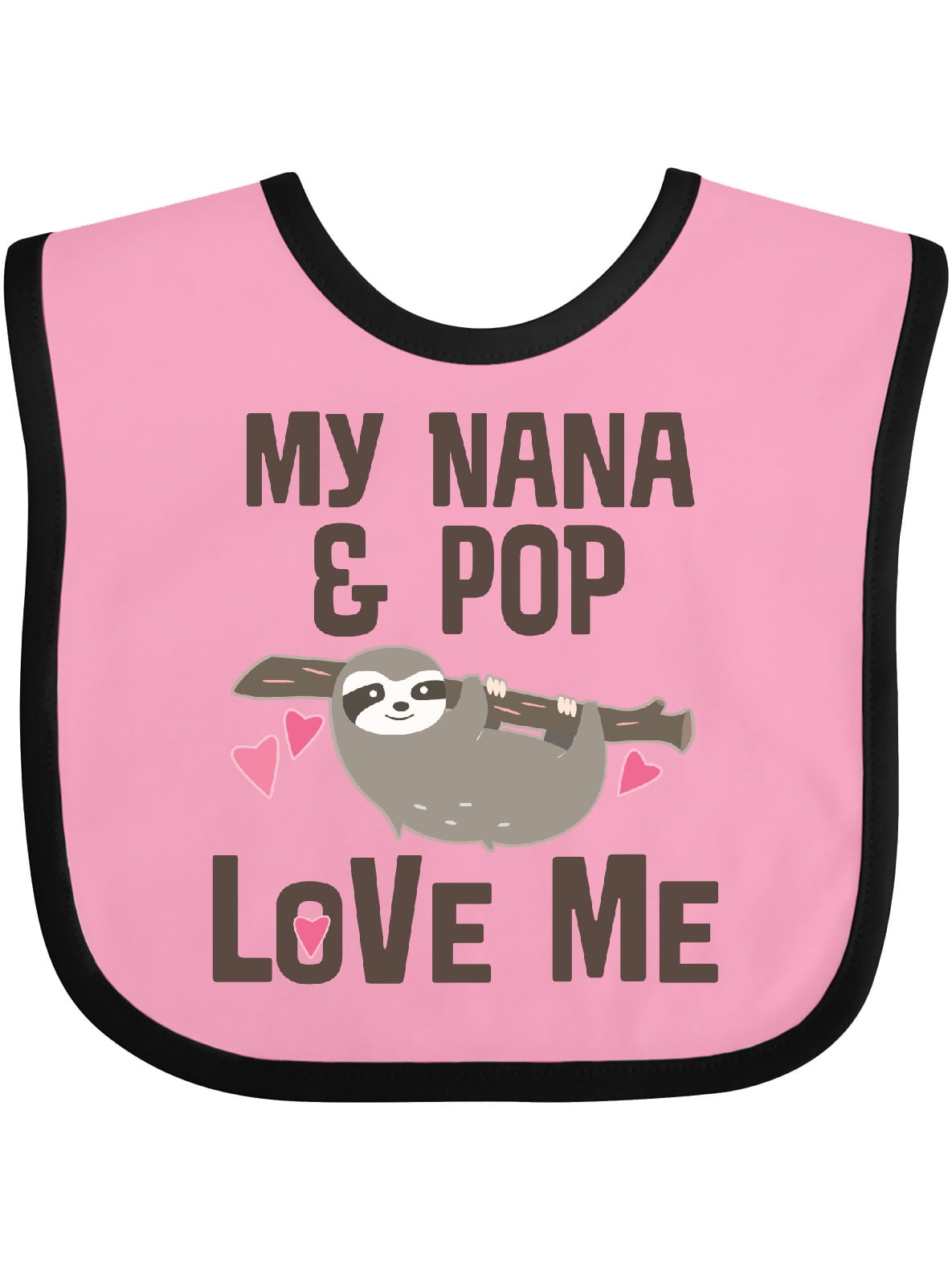 Inktastic Nana and Pop Love Me Sloth Girls Baby Bib - Walmart.com