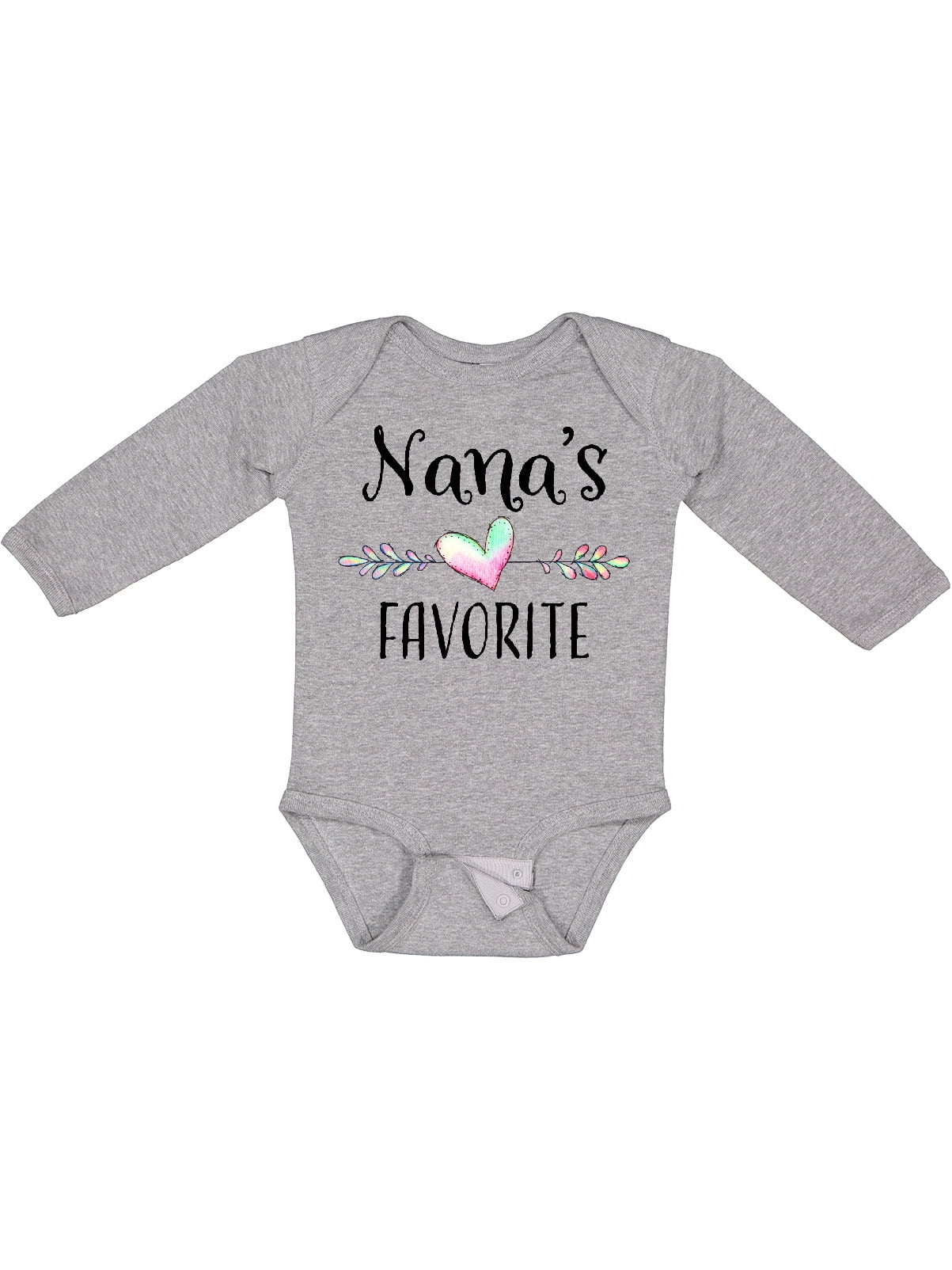 Inktastic Nana's Favorite- Heart Grandchild Boys or Girls Long Sleeve Baby Bodysuit - Walmart.com