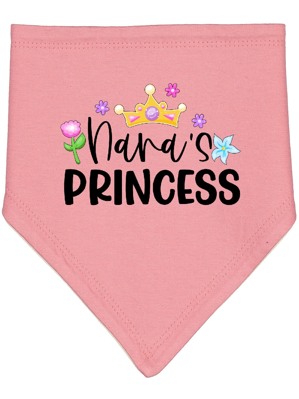 Inktastic Nana's Princess Crown and Flowers Baby Bandana Bib - Walmart.com