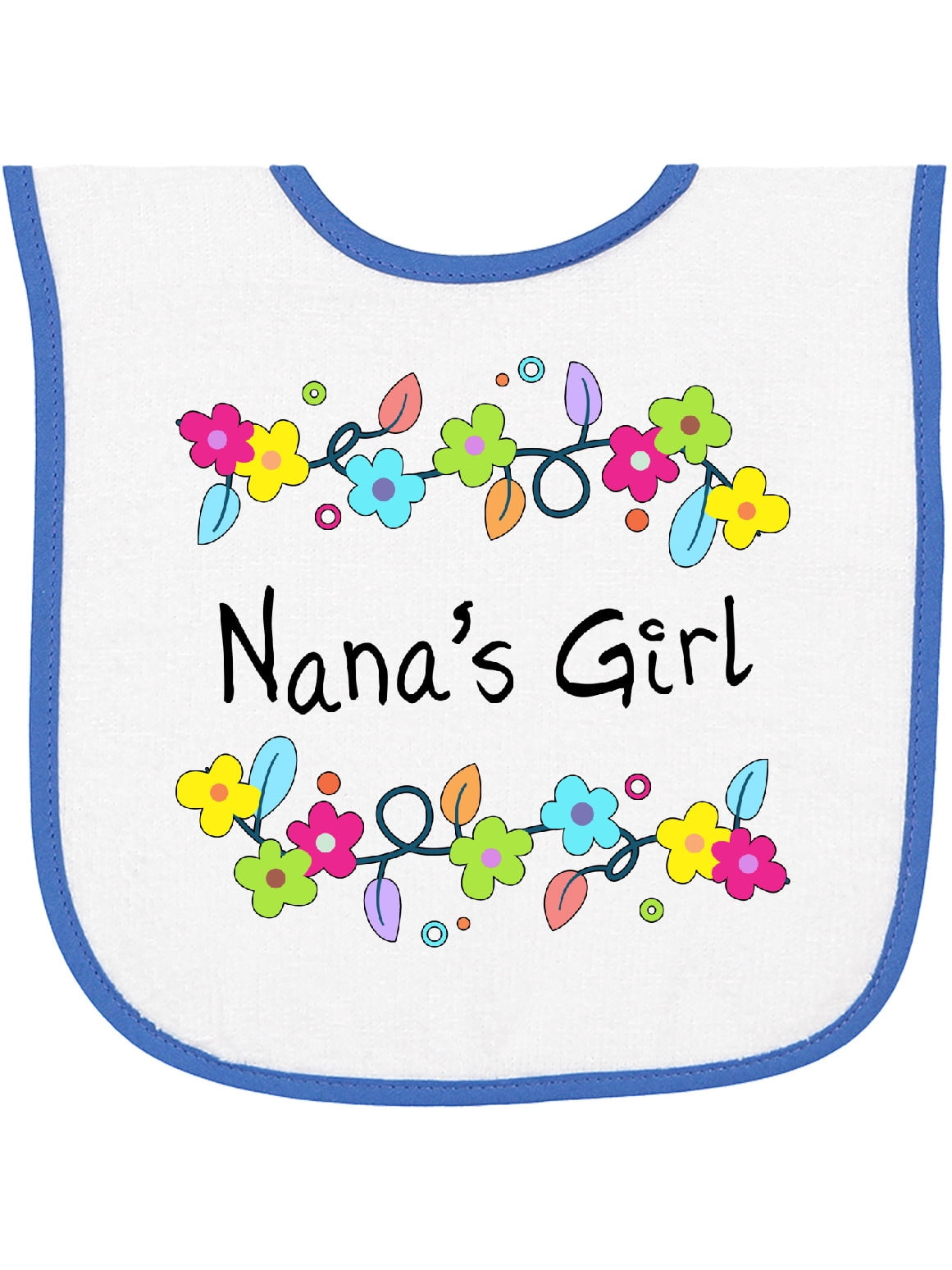 Inktastic Nanas Girl Bright Flowers Baby Terry Cloth Bib - Walmart.com