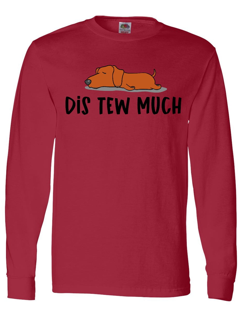 Inktastic Napping Dis Tew Much Daschund Weiner Dog Brown Long Sleeve T ...