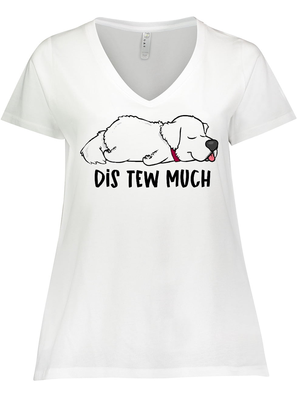 Inktastic Napping Dis Tew Much Great Pyrenees Women's Plus Size V-Neck ...