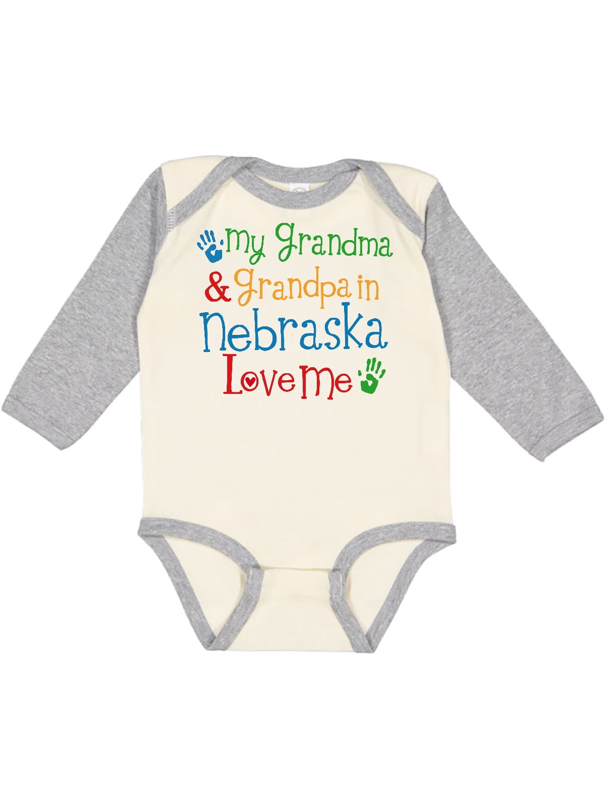 Inktastic Nebraska Grandma Loves Me Boys or Girls Long Sleeve Baby ...