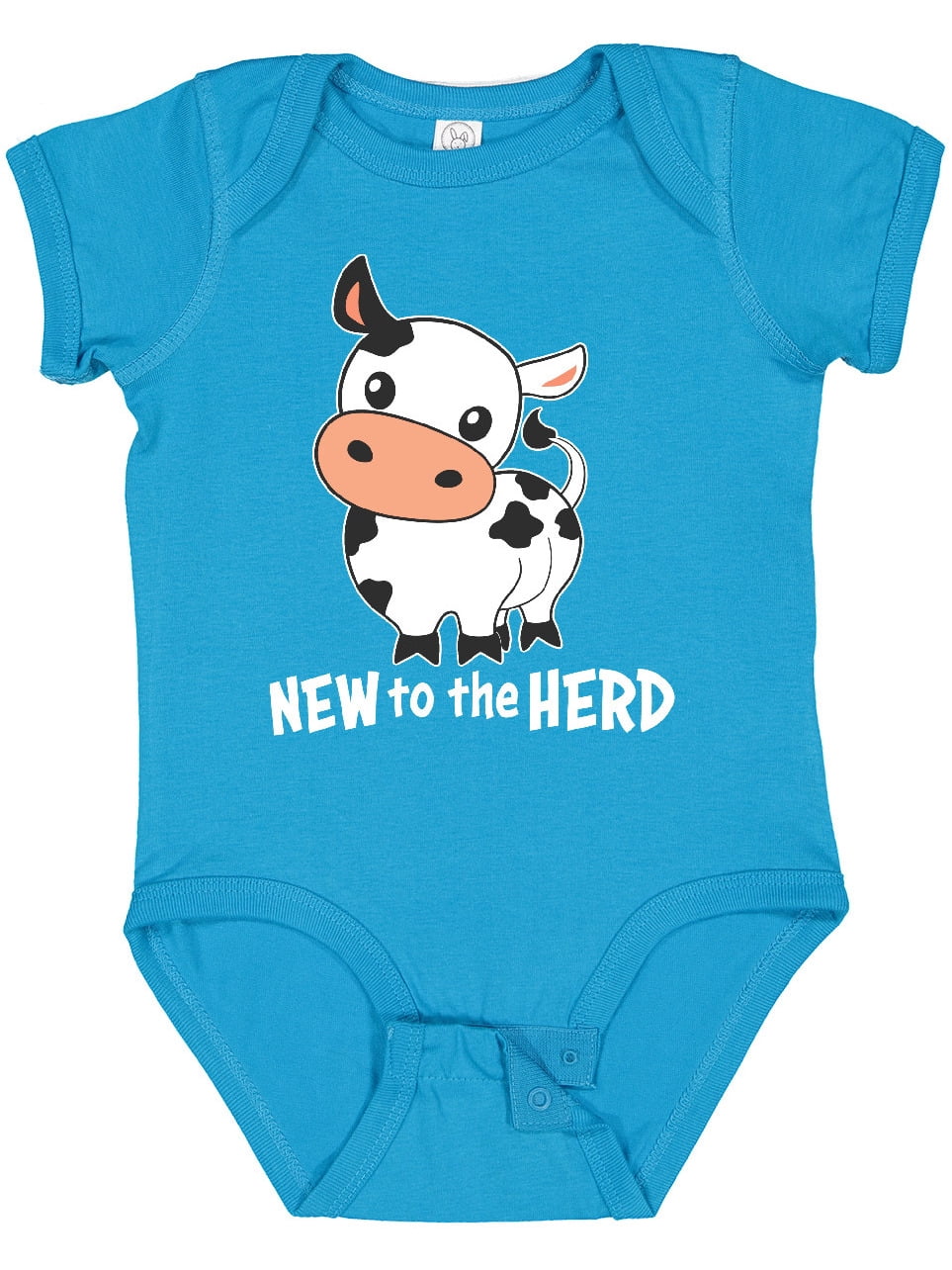Inktastic New to the Herd Cute Cow Boys or Girls Baby Bodysuit ...