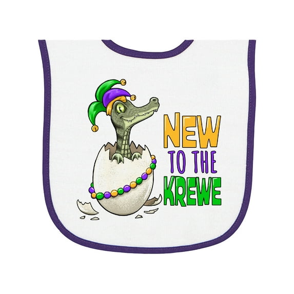 Inktastic New to the Krewe Mardi Gras Baby Alligator Baby Terry Cloth ...